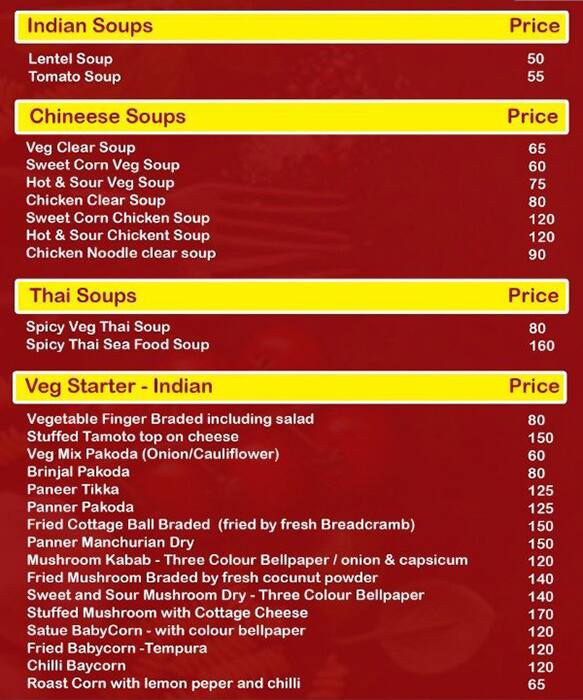 Menu of Relish Cuisine, Jeedimetla, Hyderabad