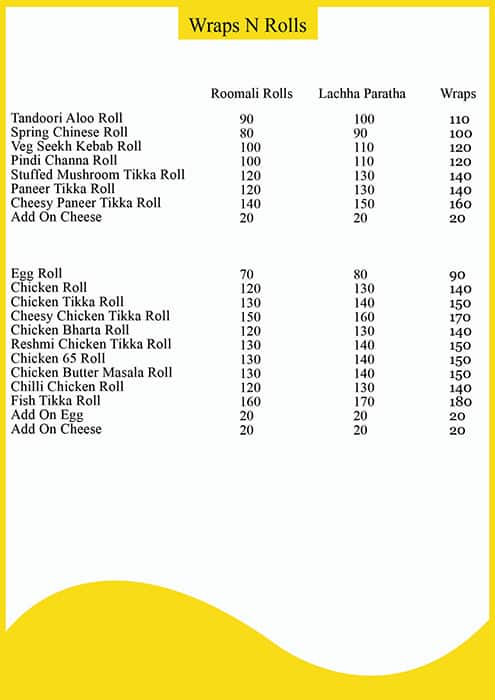 Menu at Kitchen Culture, Kolkata