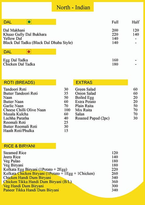 Menu at Kitchen Culture, Kolkata