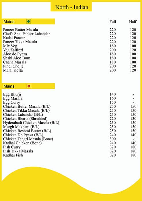 Menu at Kitchen Culture, Kolkata