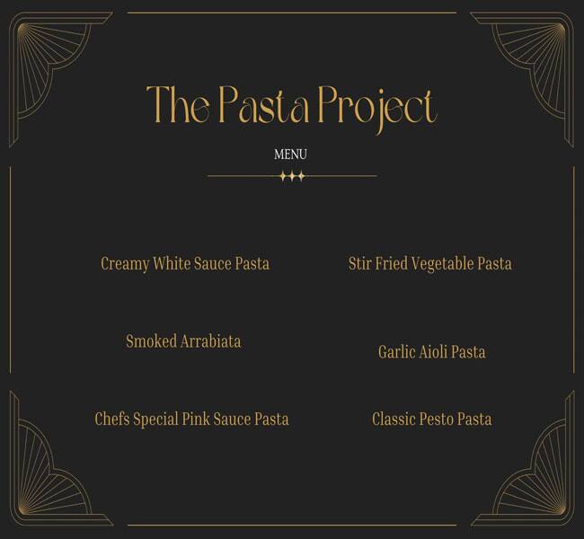 Menu of The Pasta Project, Rajarajeshwari Nagar, Bangalore
