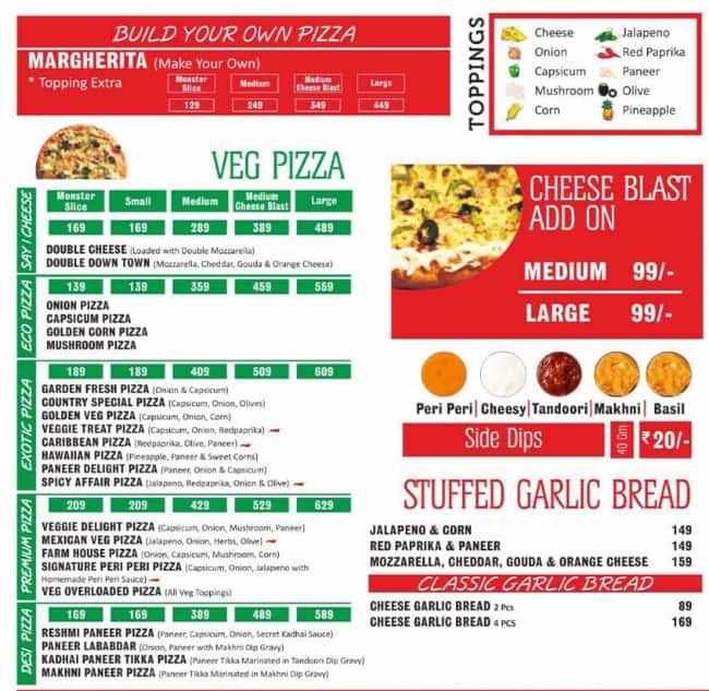 Menu of Go 5 Pizza, Naroda, Ahmedabad