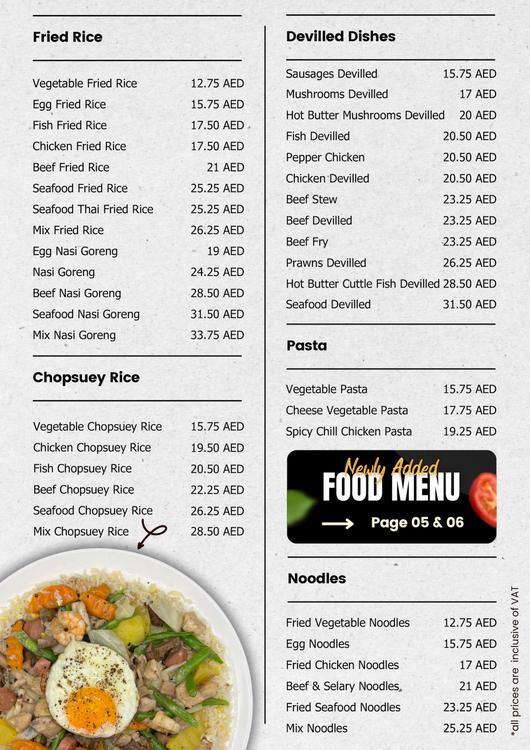 Menu of Kottu Corner Restaurant, Al Khalidiya, Abu Dhabi