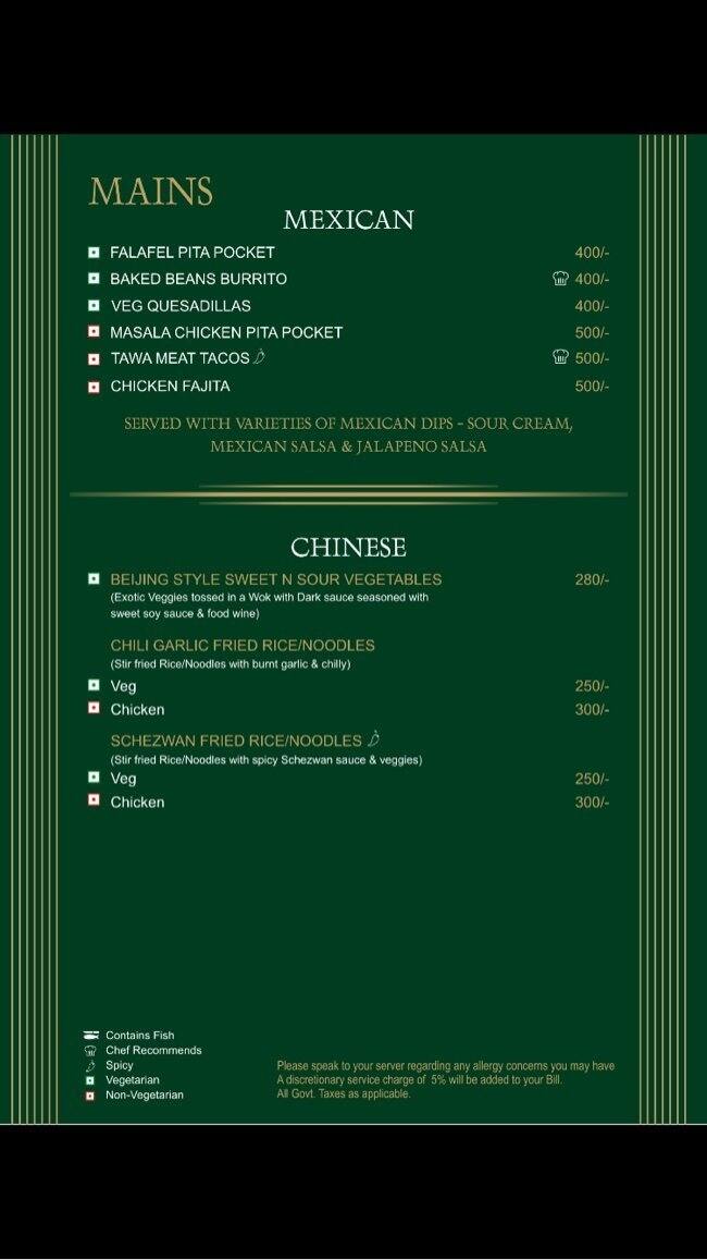 Menu at The Dining Booze, Kanpur