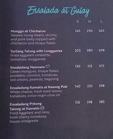 Menu at Manam Ayala Malls Manila Bay restaurant, Parañaque, Ground Floor