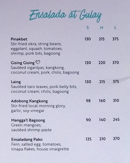 Menu at Manam Ayala Malls Manila Bay restaurant, Parañaque, Ground Floor