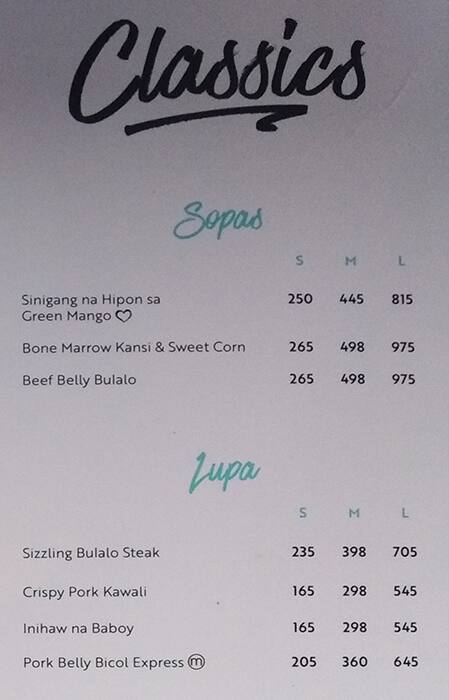 Menu at Manam Ayala Malls Manila Bay restaurant, Parañaque, Ground Floor