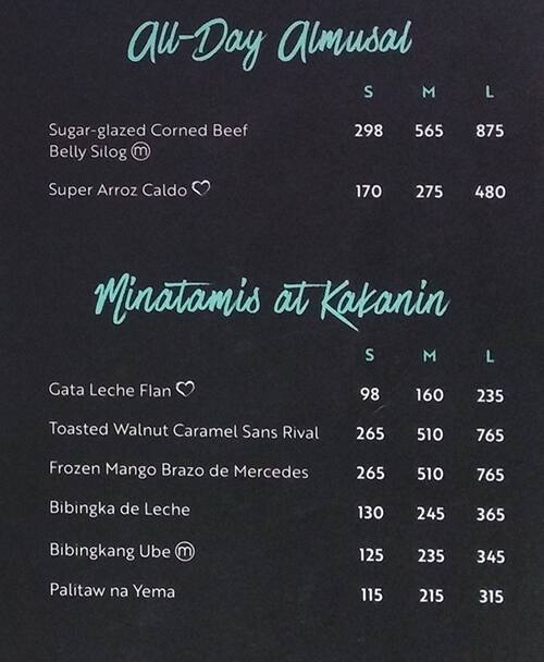 Menu at Manam Ayala Malls Manila Bay restaurant, Parañaque, Ground Floor