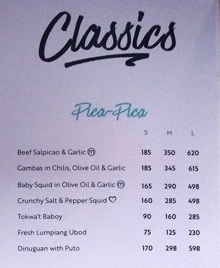 Menu at Manam Ayala Malls Manila Bay restaurant, Parañaque, Ground Floor
