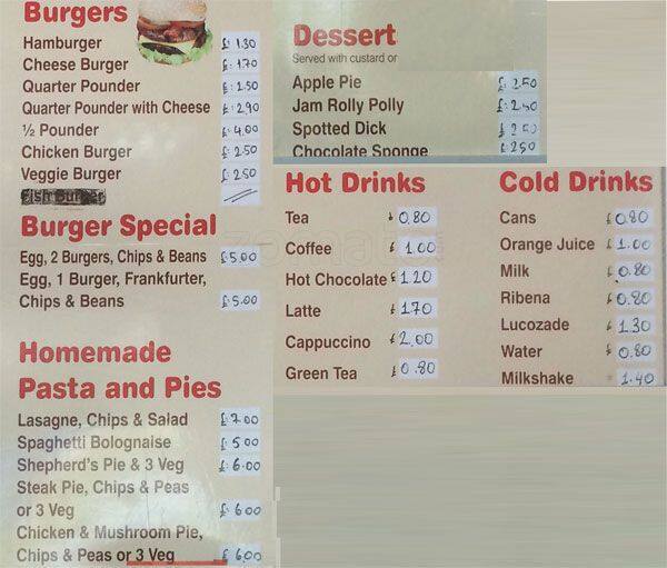 Menu at Cray Side Cafe, Dartford