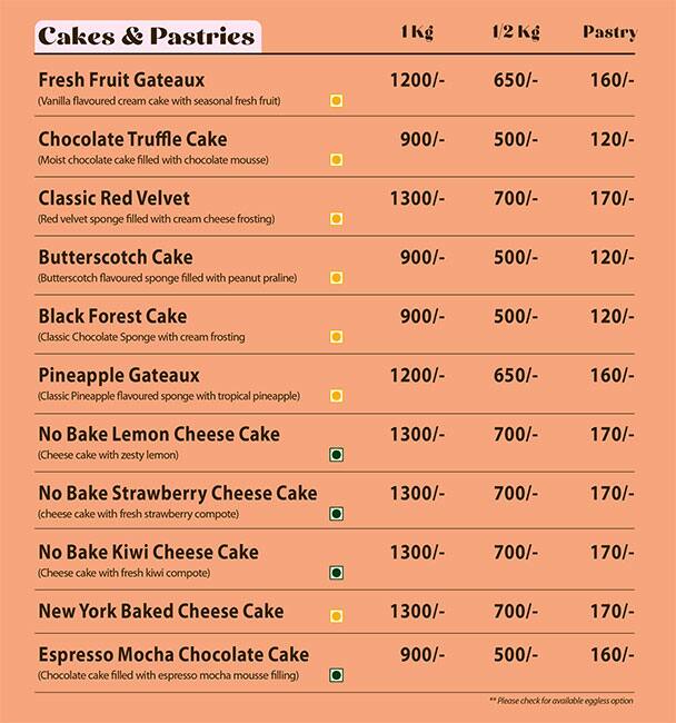Menu of The Home Oven, Saket, New Delhi