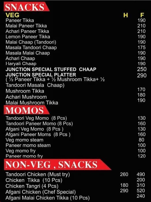 Menu of The Crispy Junction, Sector 83, Gurgaon