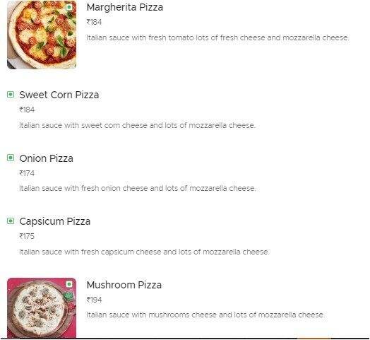 Menu of Pizza 36, Mahanagar, Lucknow