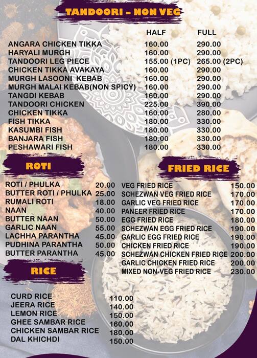Menu of Flavours Of Punjab, Tarnaka, Hyderabad