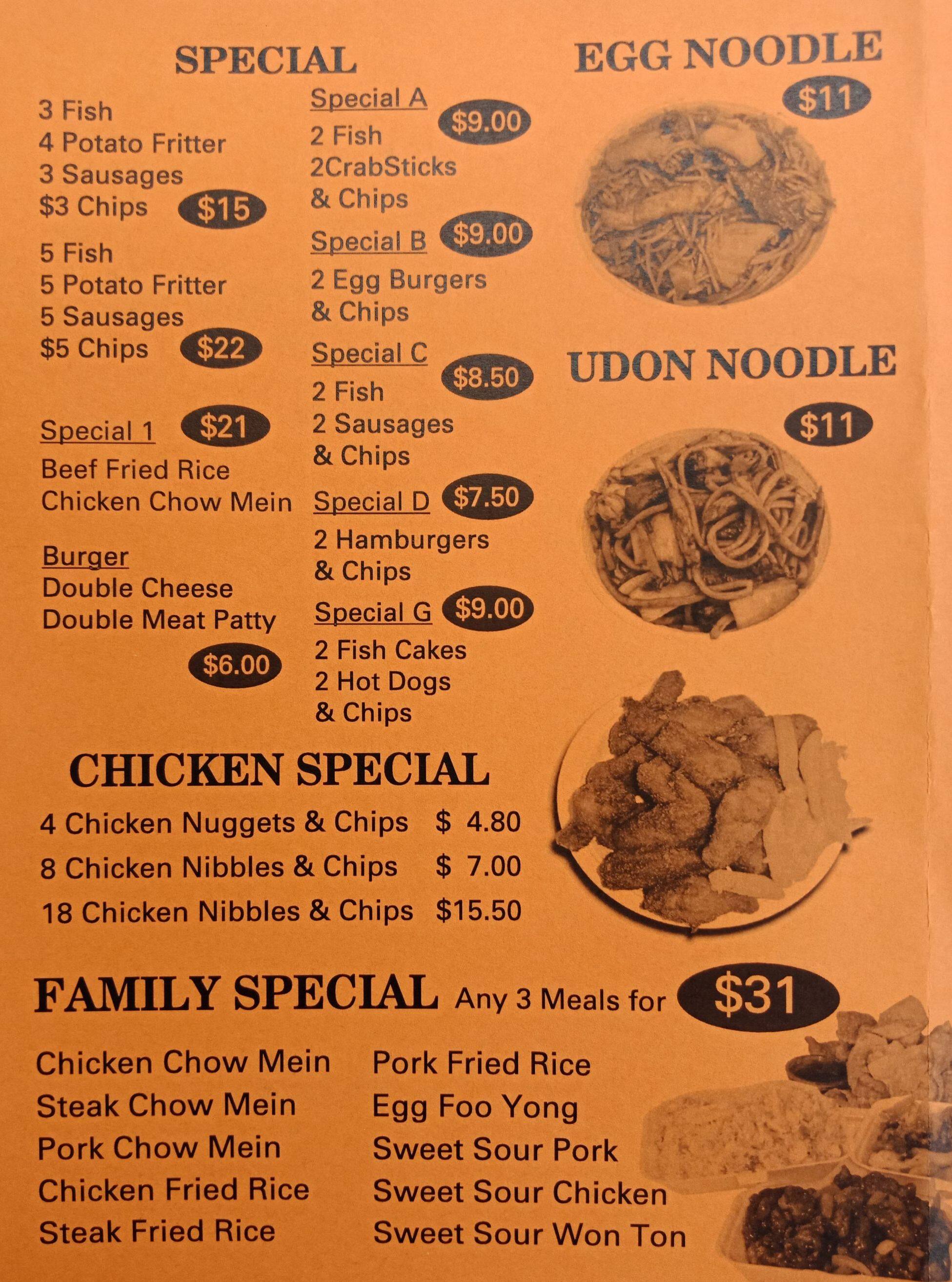 Menu at Tripoli Takeaways fast food, Auckland