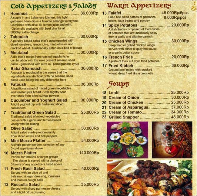 Layali Menu, Menu for Layali, Legian, Bali - Zomato Indonesia