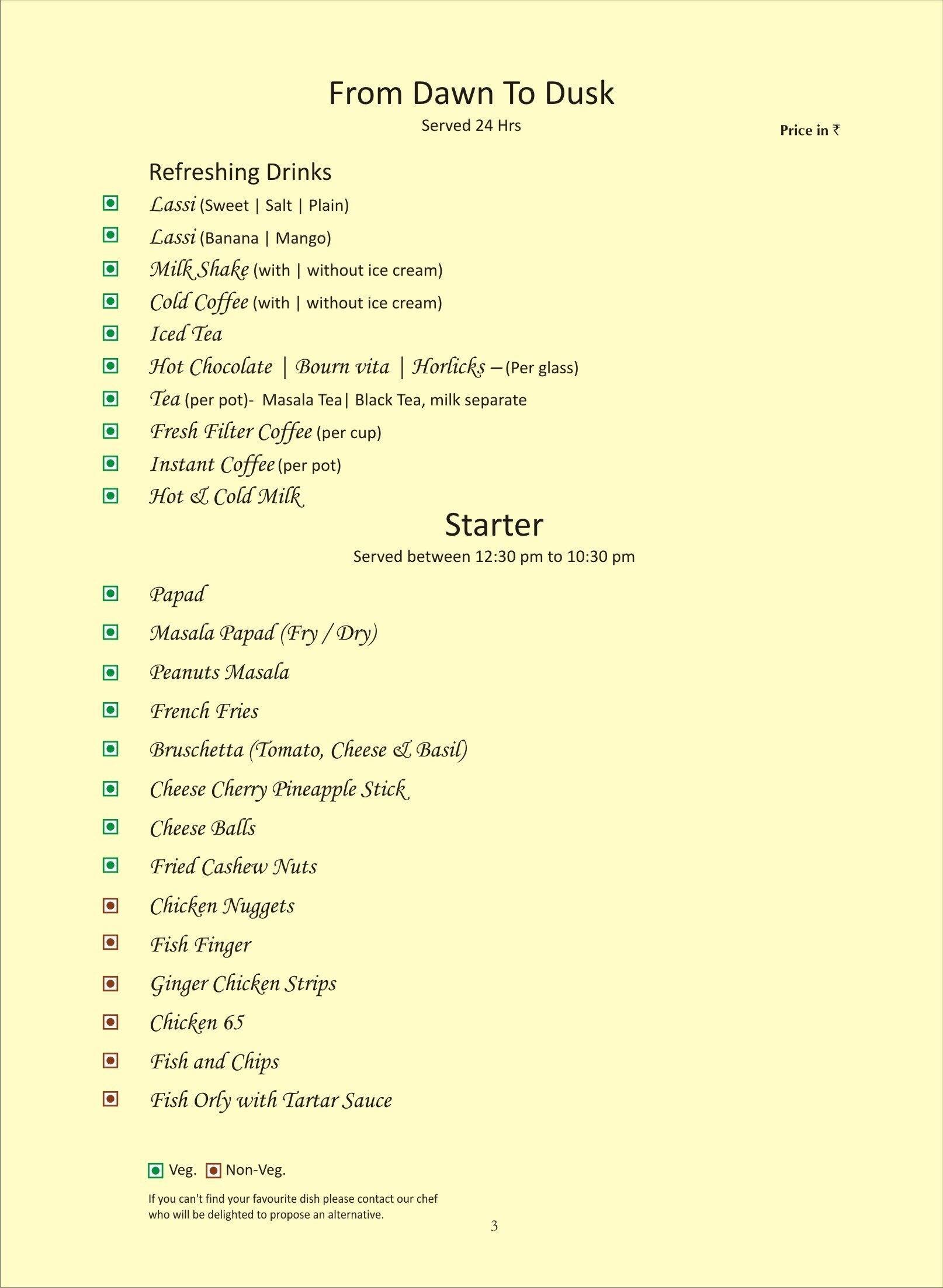 Menu at Nautica - Mayfair Hideaway Spa Resort, Mobor Beach