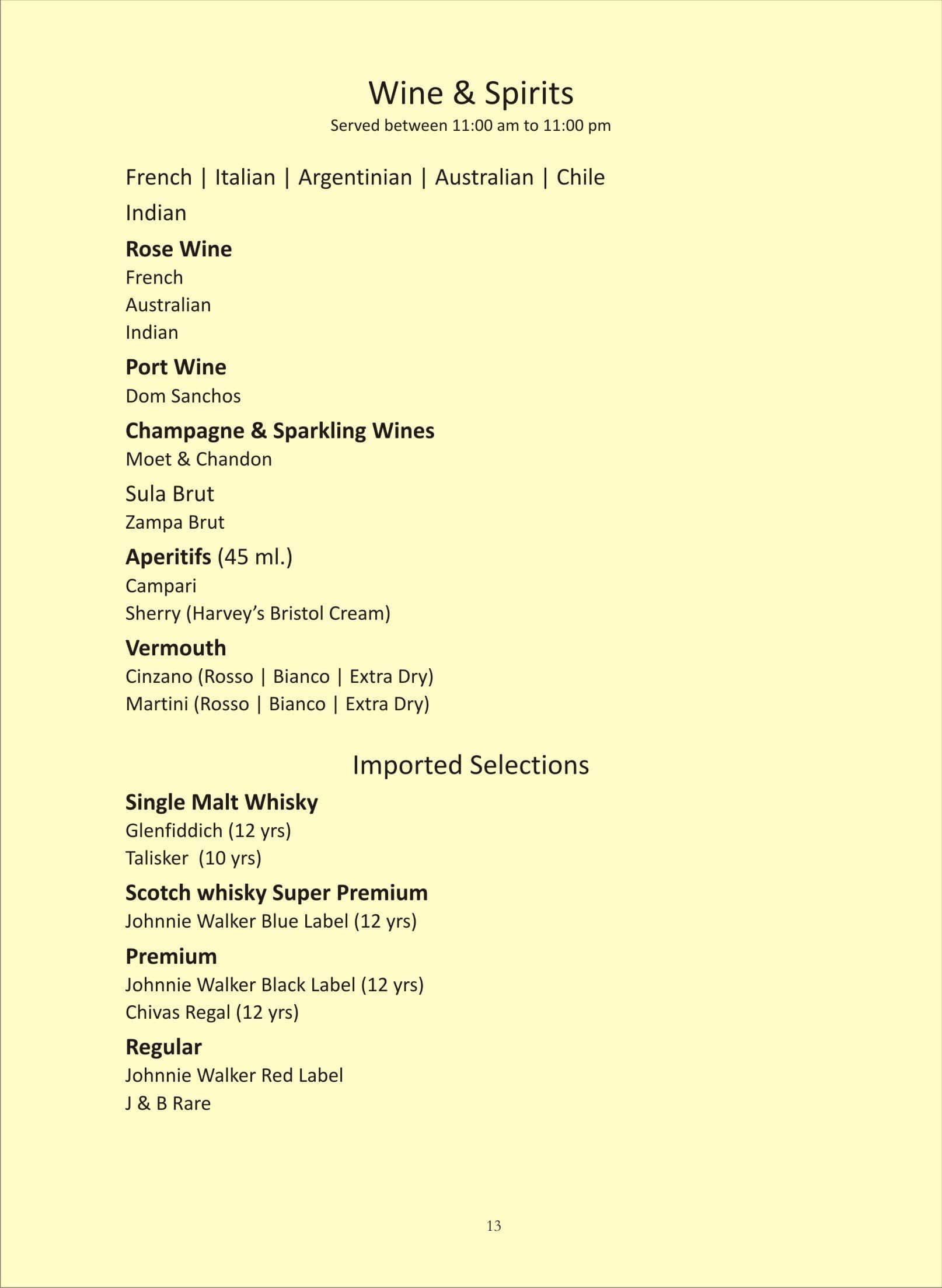 Menu at Nautica - Mayfair Hideaway Spa Resort, Mobor Beach