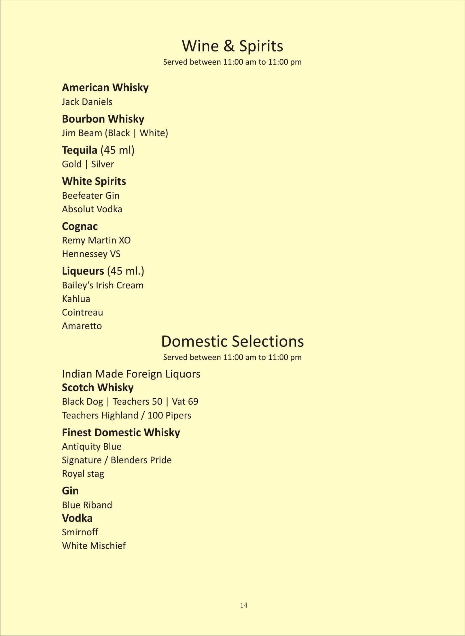 Menu at Nautica - Mayfair Hideaway Spa Resort, Mobor Beach