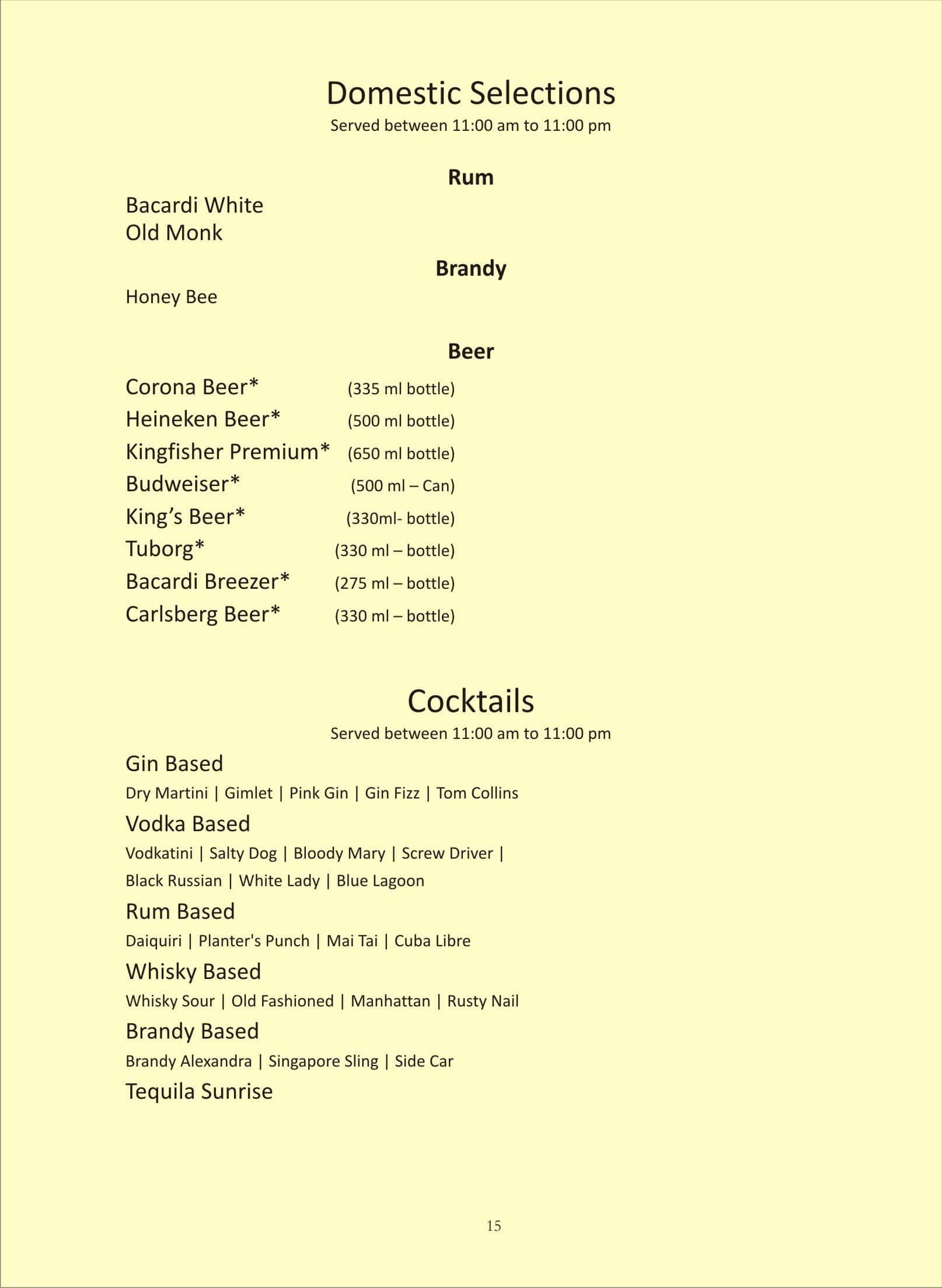 Menu at Nautica - Mayfair Hideaway Spa Resort, Mobor Beach