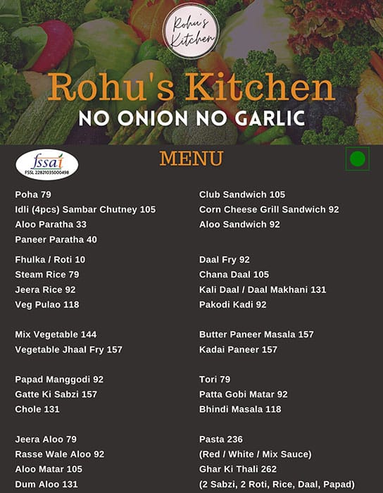 Menu of Rohu's Kitchen, Kankurgachi, Kolkata