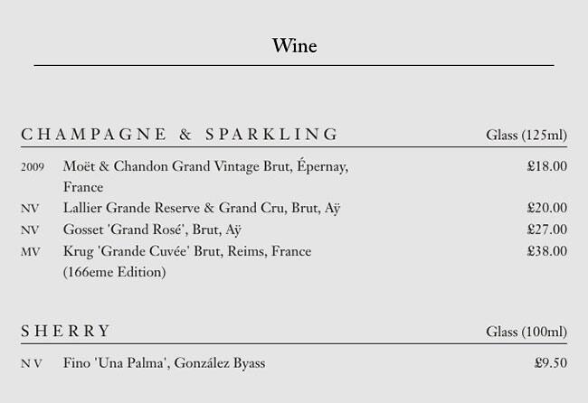 Menu at Dinner by Heston Blumenthal restaurant, London