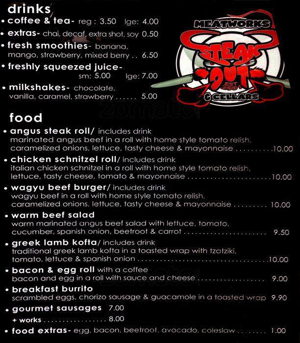 Meatworks Steak Out a Melbourne: Foto del Menu con Prezzi - Urbanspoon ...
