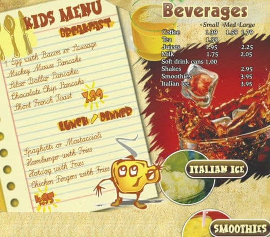 Menu at Tastee Corner Cafe, Berwyn