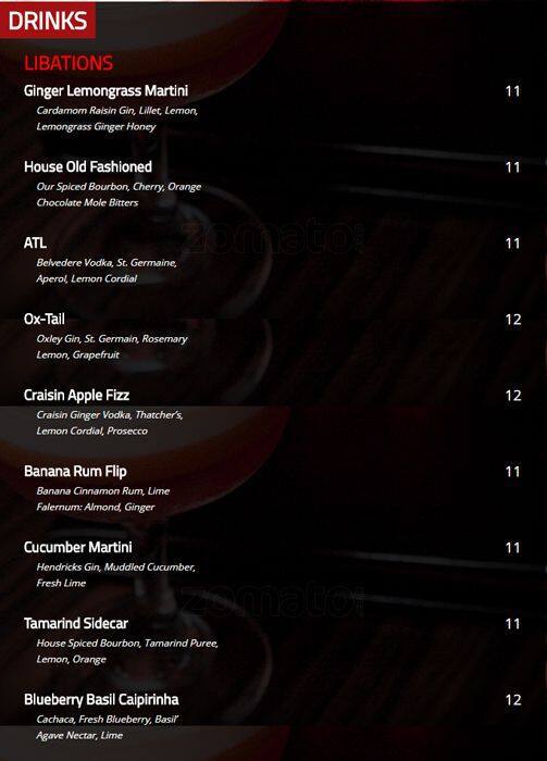 Menu at Storyville desserts, Boston