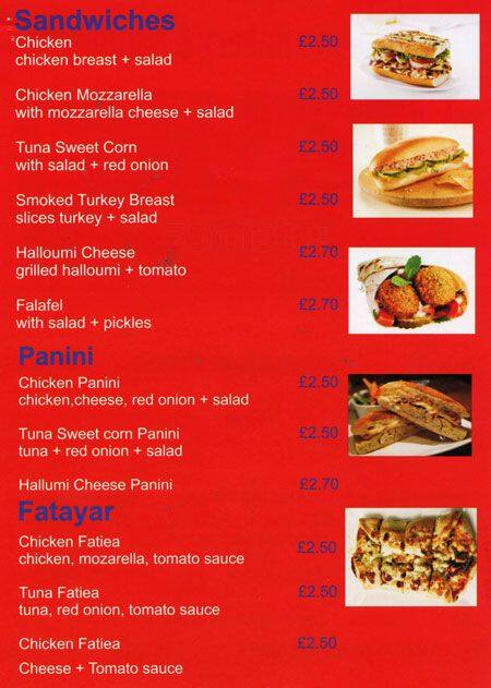 Menu at Levenshulme Bakery, Manchester, 842 Stockport Rd