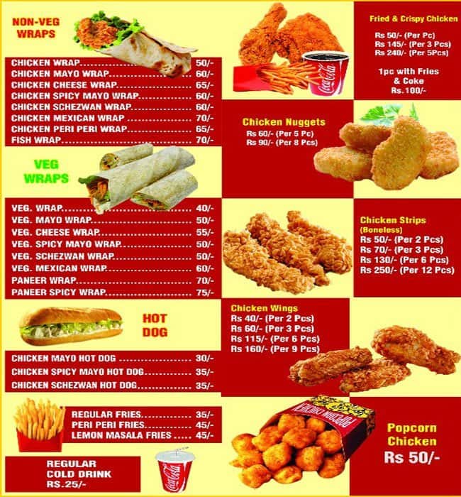 Menu of Fried Nation, Mira Road, Mumbai