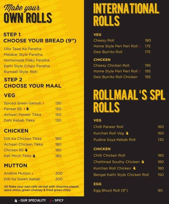 Rollmaal Menu, Menu for Rollmaal, Kondapur, Hyderabad - Zomato
