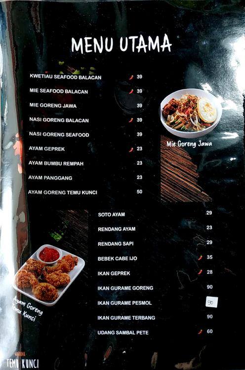 Menu at Warunk Temu Kunci restaurant, North Jakarta, Ruko Green Lake ...