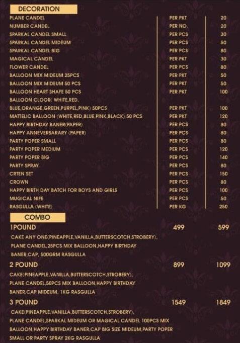 Menu at HANS BAKERY & FOOD, Gurugram