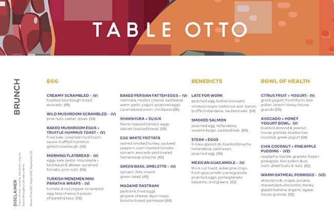 Menu of Table Otto, Downtown Dubai, Dubai