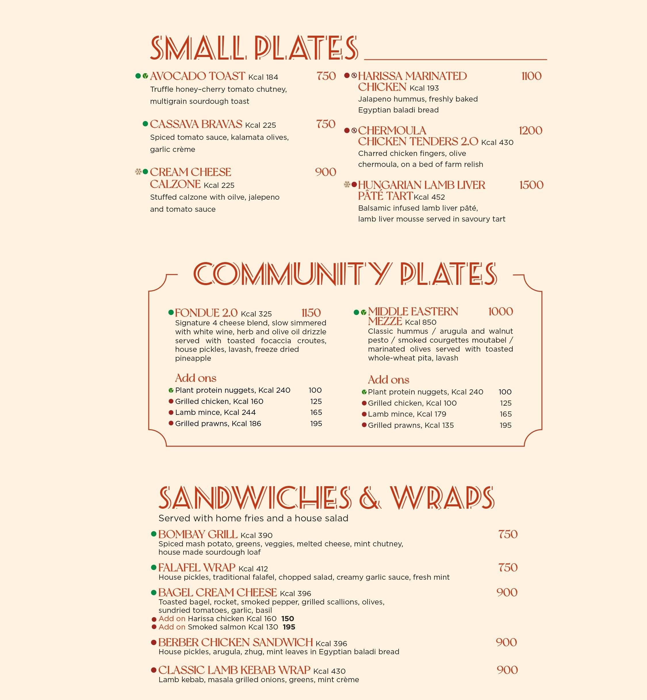 Menu of Long & Short - Inter Continental, Churchgate, Mumbai