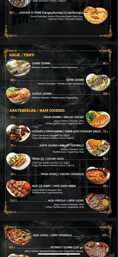 Menu at Terrace Marmara Restaurant - Blue House Hotel, Istanbul