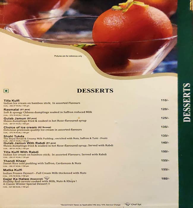 Menu of Pind Balluchi, Sector 29, Gurgaon