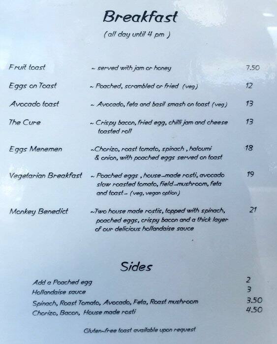 Three Monkeys Menu, Menu for Three Monkeys, Prahran, Melbourne ...