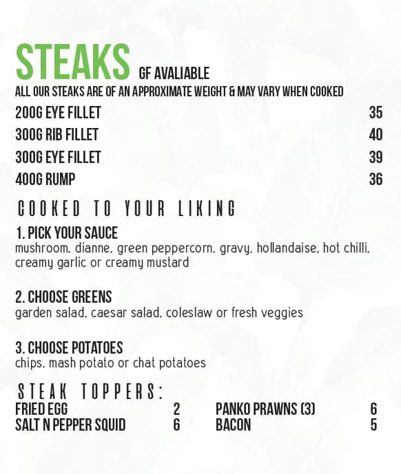 Menu at Beach House Bar & Grill CBD, Brisbane City, Shop 58