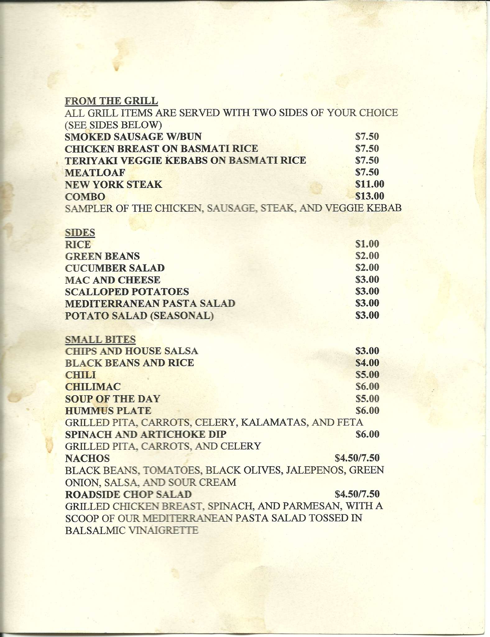 Menu at A Roadside Attraction pub & bar, Portland