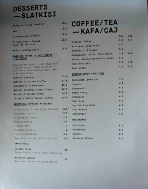 Menu at Fabrika by Madera restaurant, Canley Heights