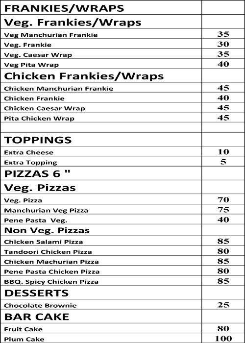 Menu at Bake And Flake, Mumbai