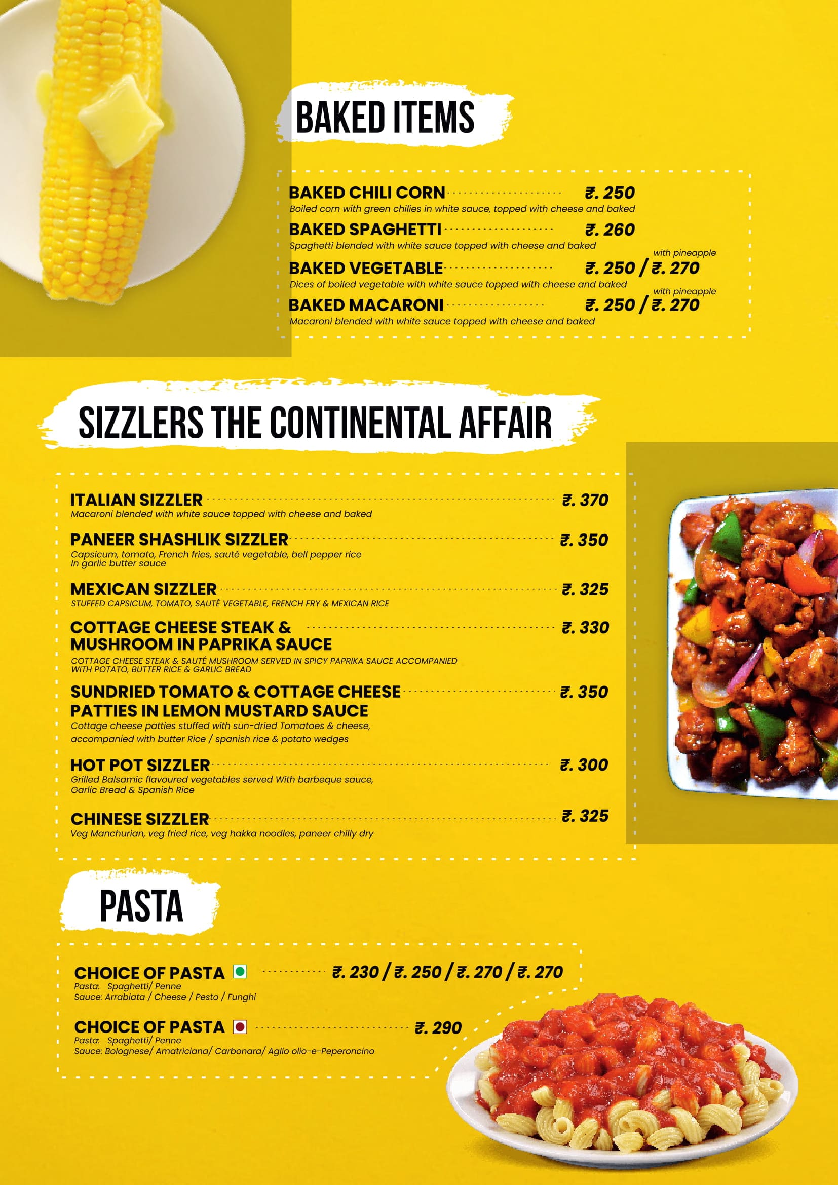 Menu at Someplace Else, Gandhinagar, 117