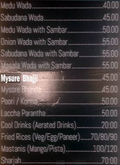 Menu at Umbrella, Hyderabad, Metro cash and carry Suchitra