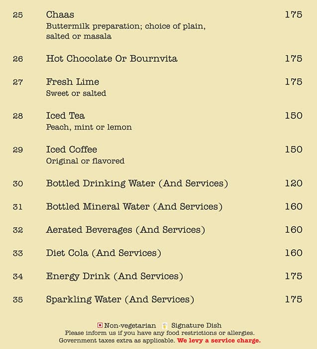 Menu at Citrus Cafe - Lemon Tree Premier, Kolkata