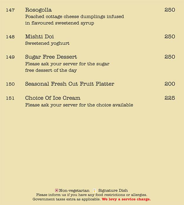 Menu at Citrus Cafe - Lemon Tree Premier, Kolkata