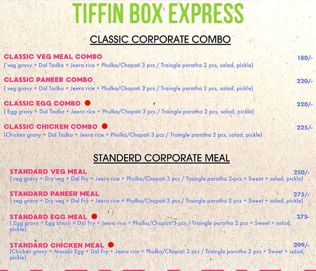 Menu of Tiffin-Box Express, Kharadi, Pune