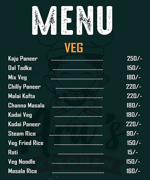 Menu of Aru's Kitchen, Madhapur, Hyderabad