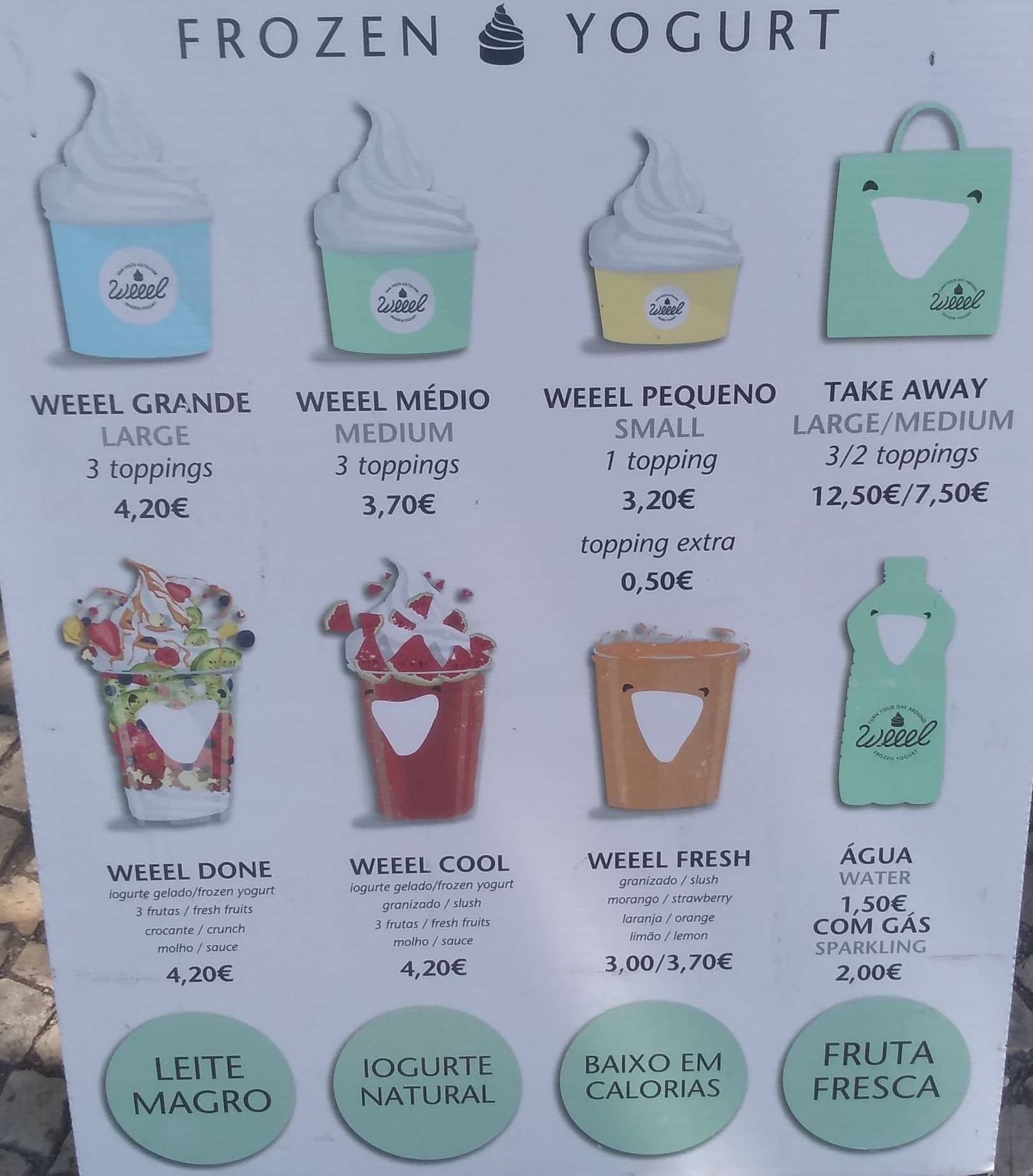 Menu em Weeel, Lisboa, Armazéns do Chiado